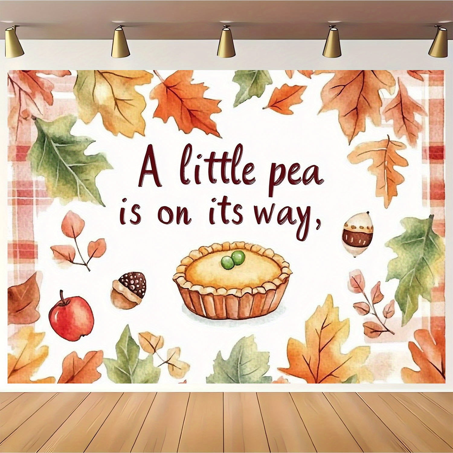 Autumn Cutie Pie Baby Shower Backdrop A Little Pea is On Its Way ...
