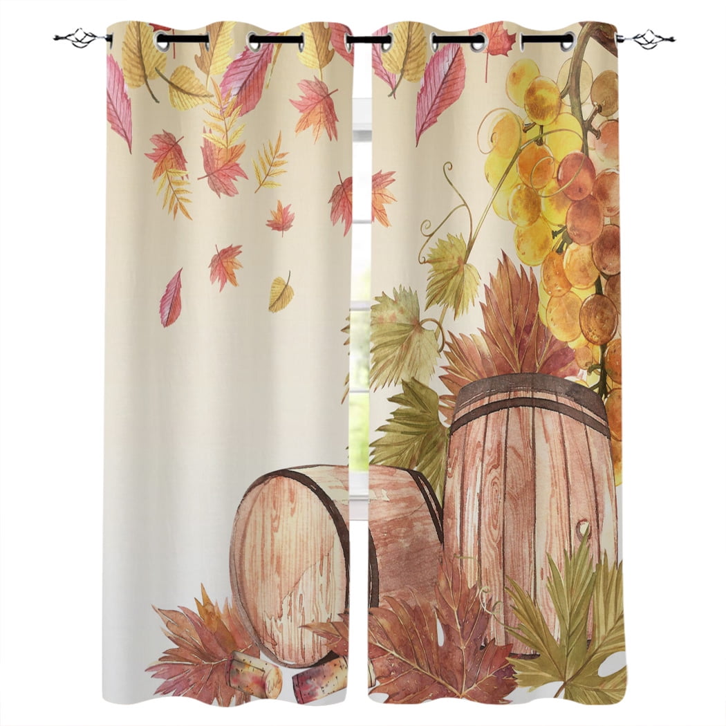Autumn Deciduous Leaves Kitchen Curtains Bedroom r Items Curtain Panel ...
