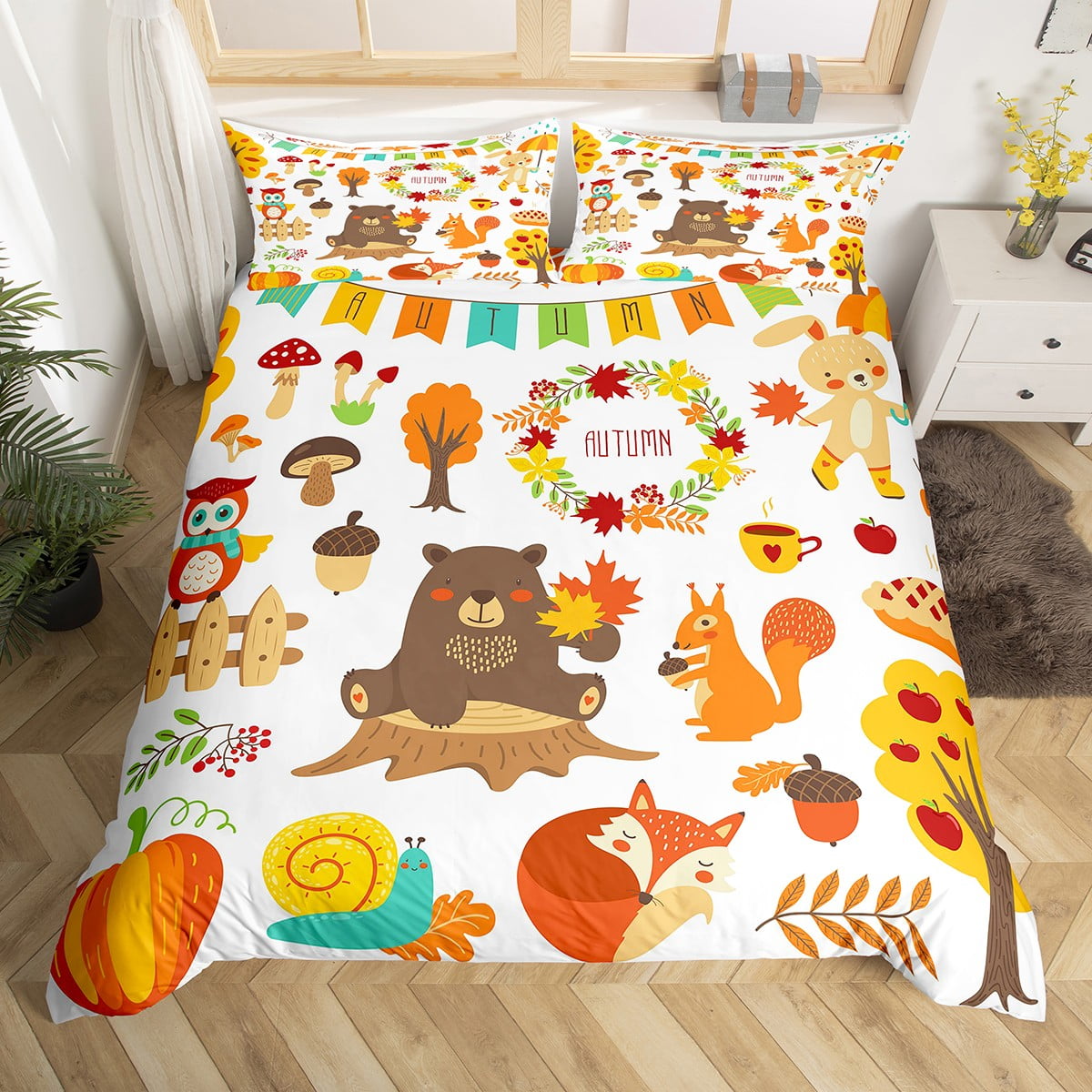 Autumn Decor Bedding Set Twin for Boys Girls Happy Fall Y'All Duvet ...