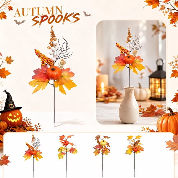 Autumn Decor, Fall Leaves Decor, Halloween Outdoor Decorations, Pumpkin ...