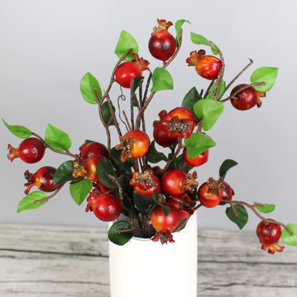 Autumn Decor Group Of 5 Artificial Rosehip Berries Fake Berry Stems ...