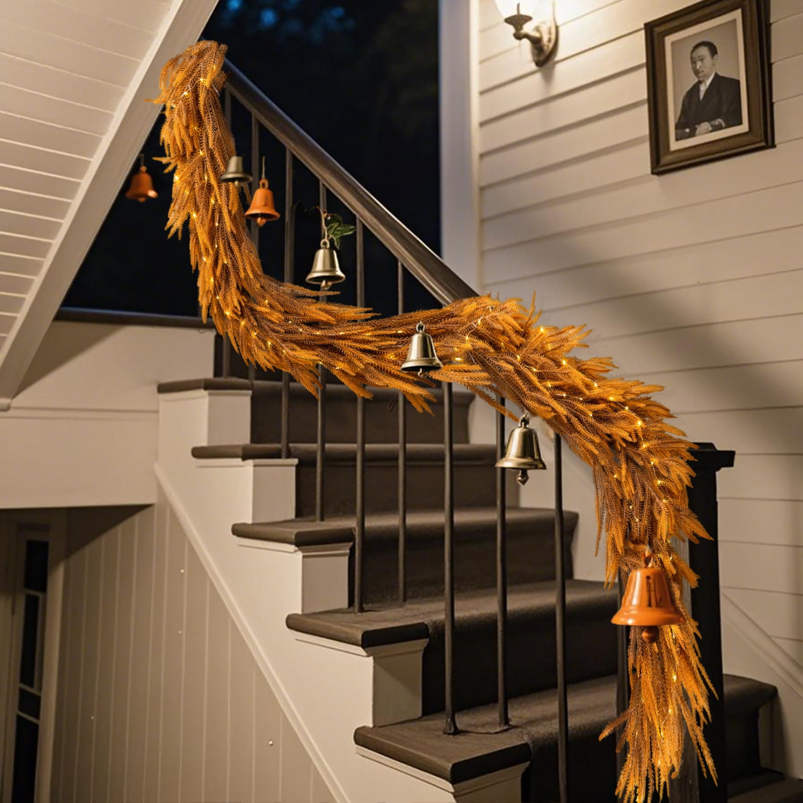 Autumn Decorative Vine Garland with Leaves and Berries for Indoor ...