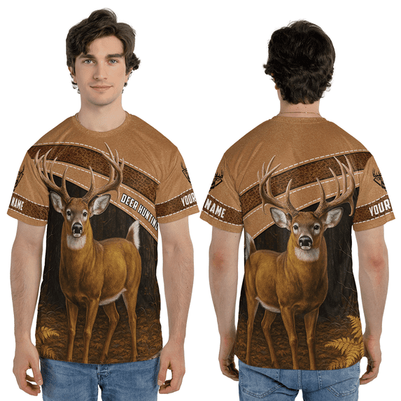 Autumn Deer Nature Custom 3D T-Shirt, Majestic Buck Wildlife Custom 3D ...