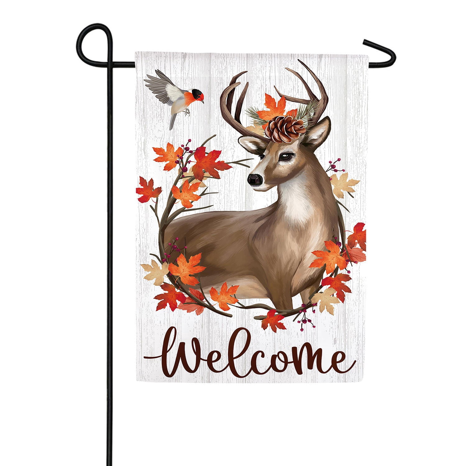 Autumn Deer Wreath Moire Elegant Flowing Textured Forest Wildlife ...