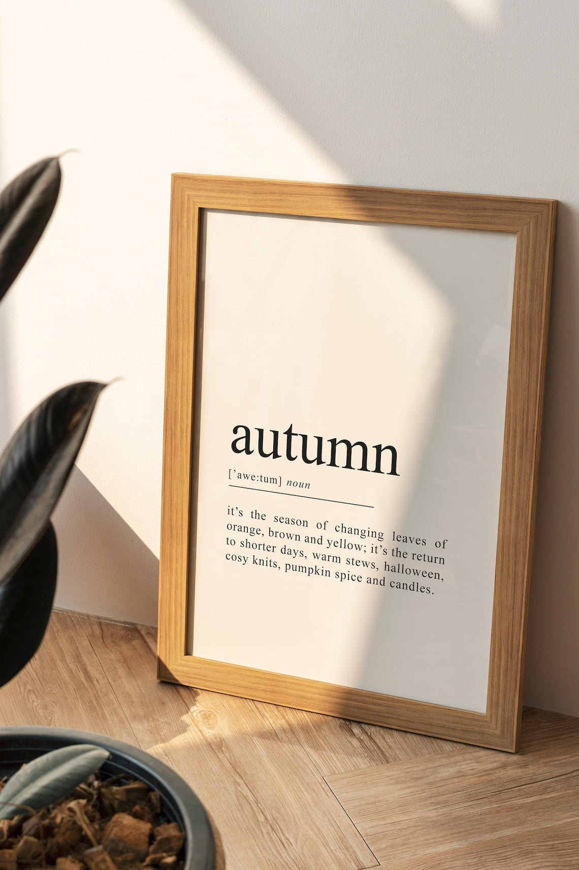 Autumn Definition Poster, Fall Art Fall Wall Poster Seasonal ...