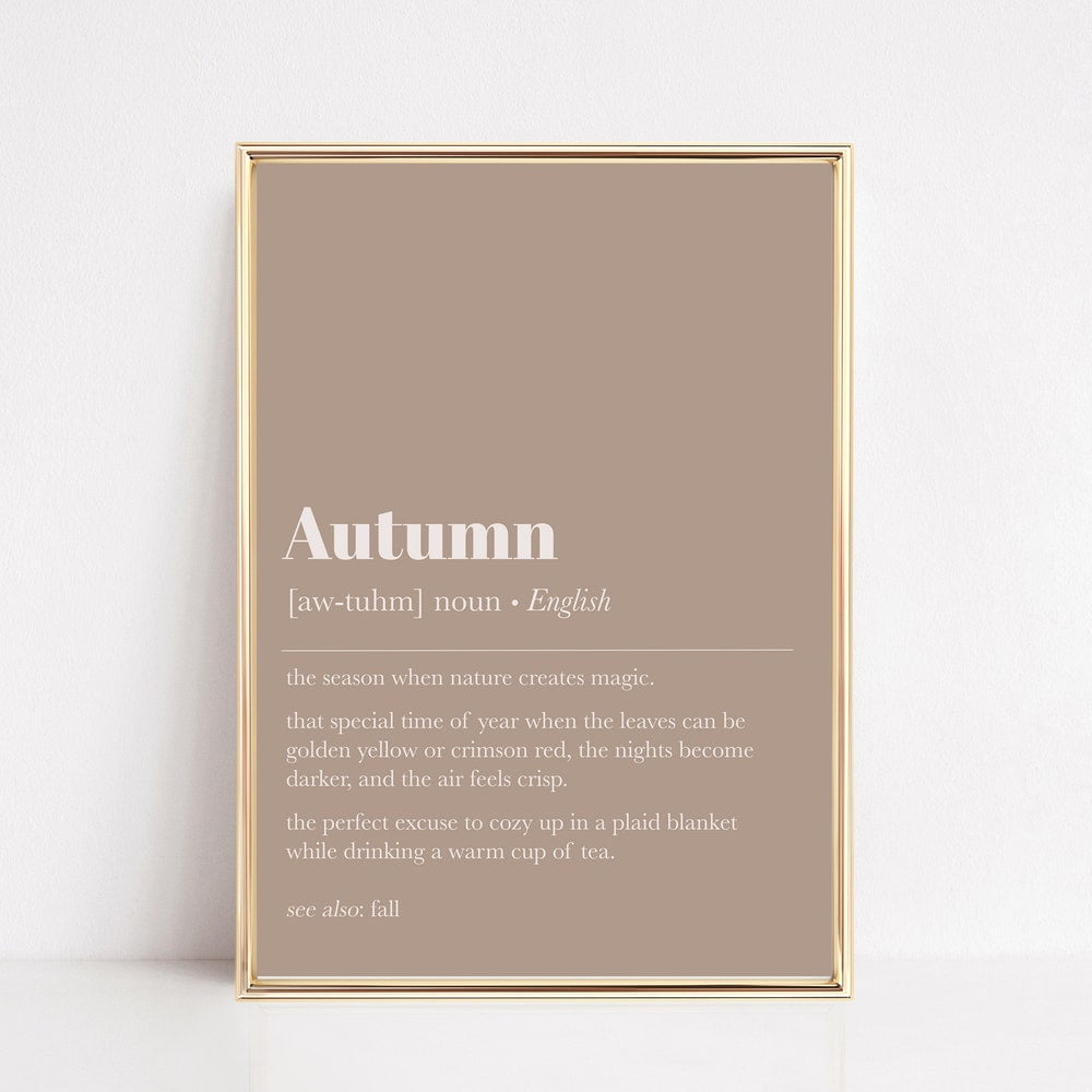 Autumn Definition Print, Fall Decor, Living Room Wall Decor, Autumn ...