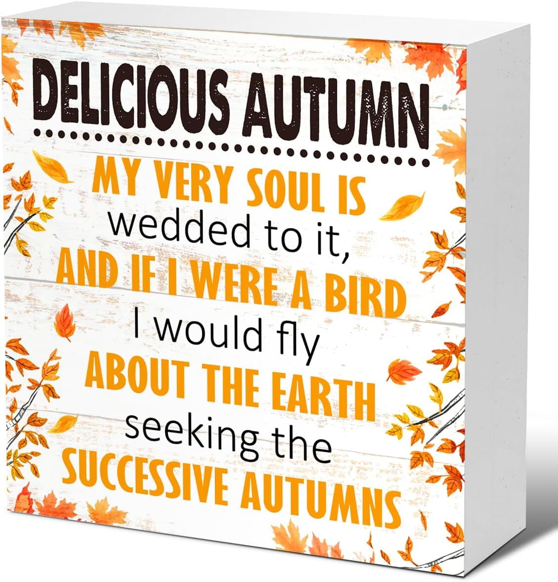 Autumn Desk Decor,Rustic Fall Decor,Autumn Wood Block,Delicious Autumn ...