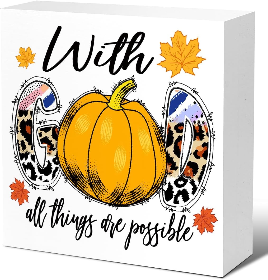 Autumn Desk Decor Rustic Fall Decor Autumn Wood Block With God All ...