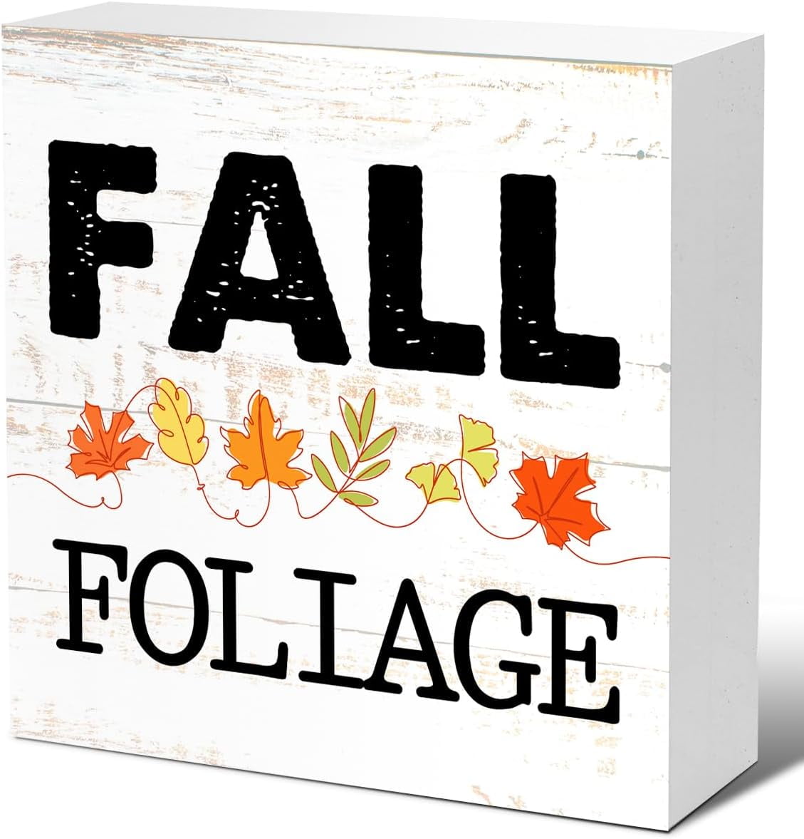 Autumn Desk Decor Autumn Wood Block Rustic Fall Decor Fall Foliage ...