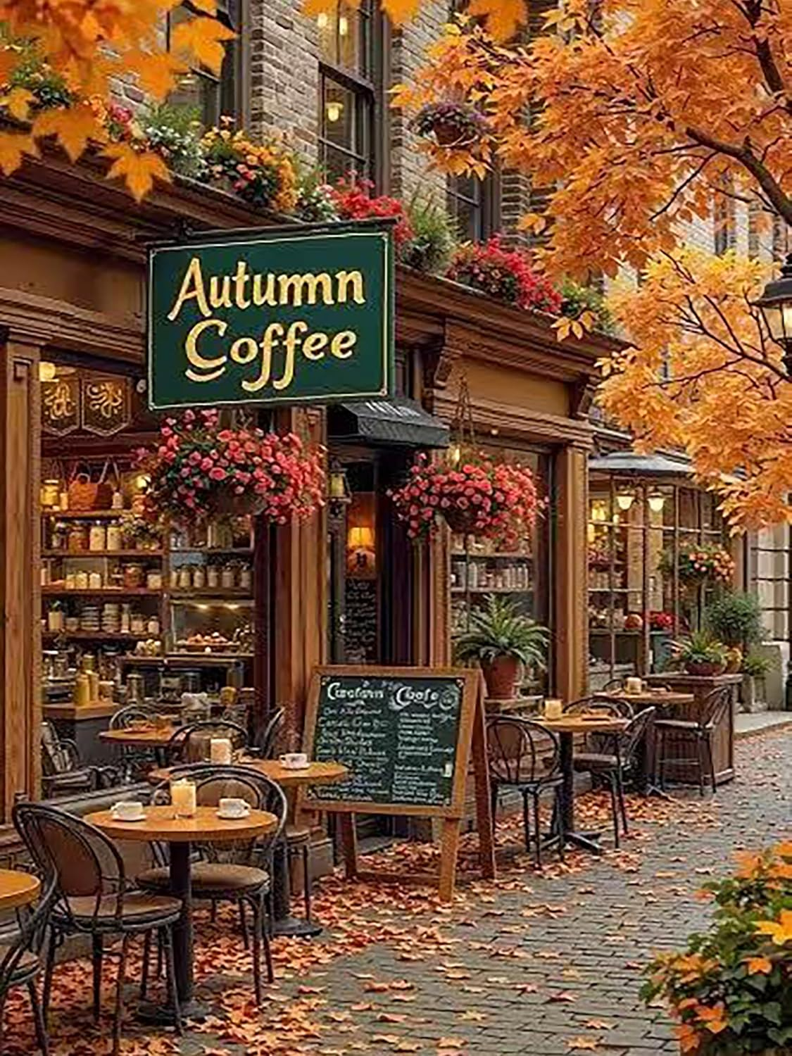 Autumn Diamond Art Kits for Adults, 5D DIY Coffee Diamond Painting Kits ...