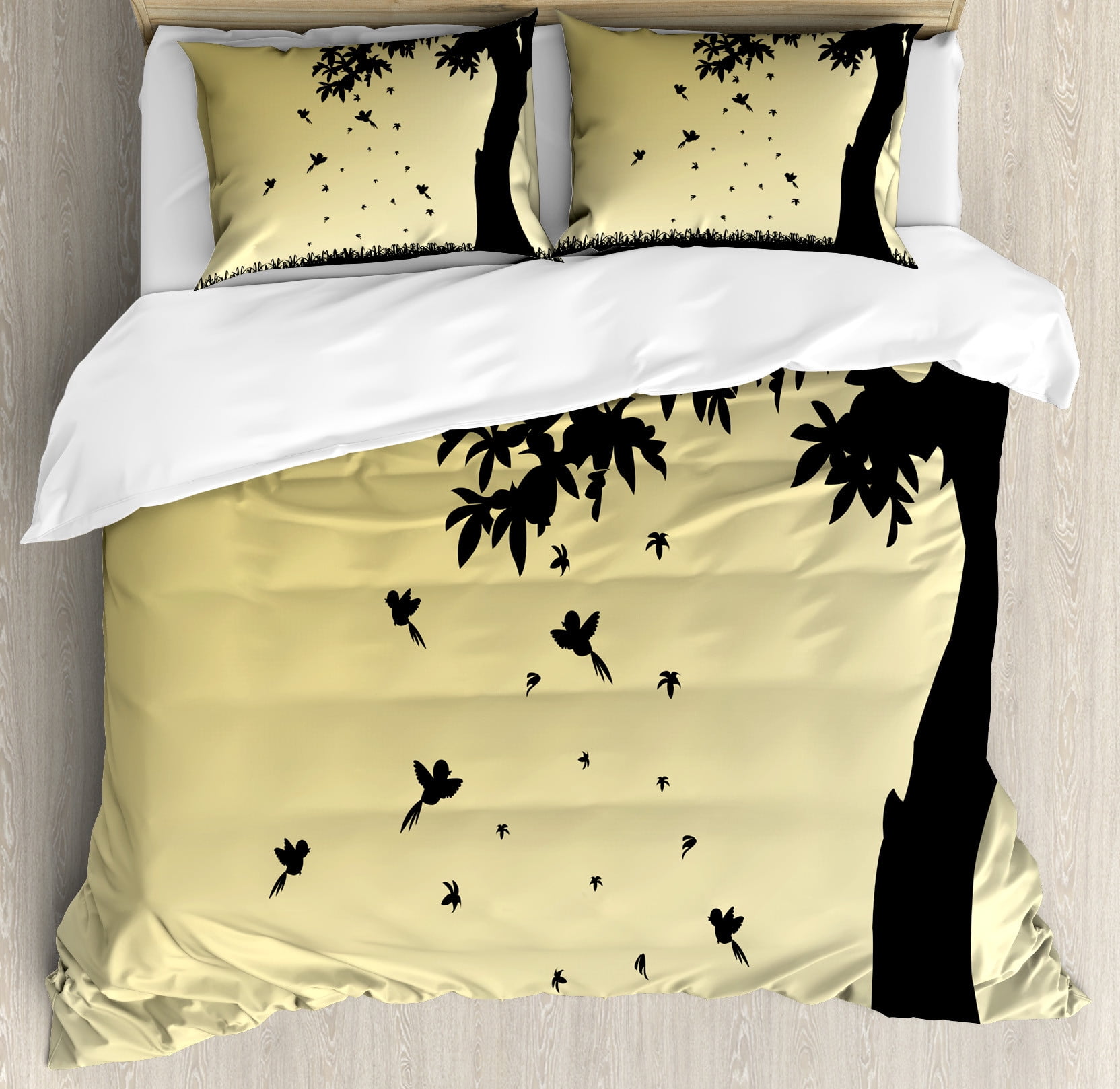 Autumn Duvet Cover Set, Autumn Season Theme Silhouette of a Tree with ...