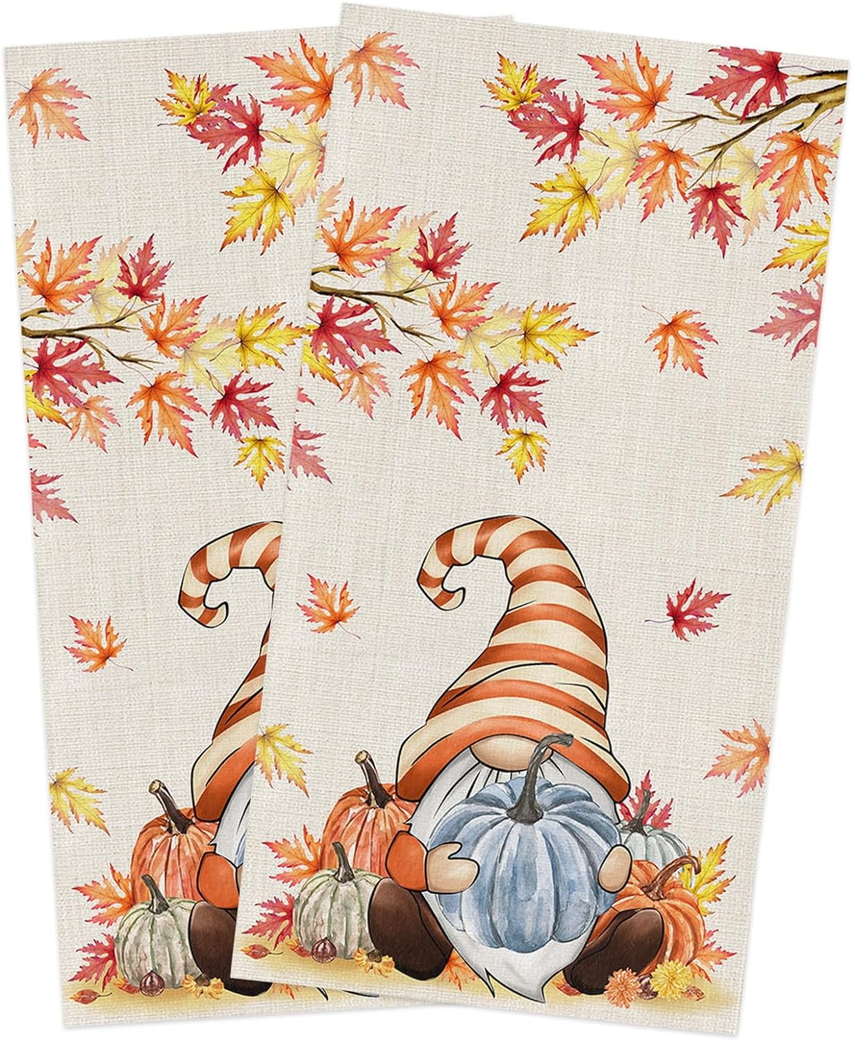 Autumn Dwarf Pumpkin Kitchen Towels Dish Towel,Thanksgiving Maple ...