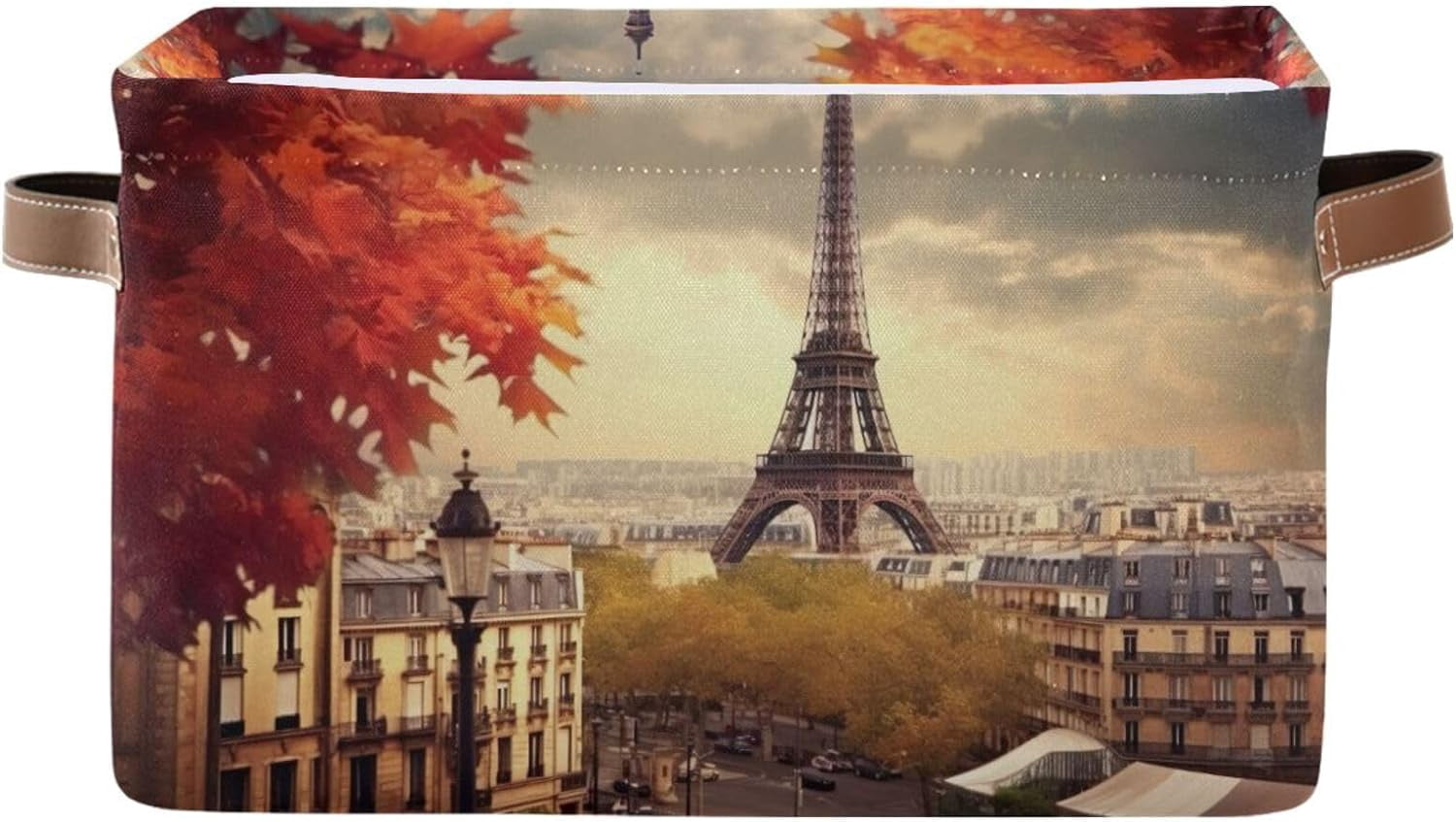Autumn Eiffel Tower Shelf Storage Bins, Foldable Fabric Storage Baskets ...