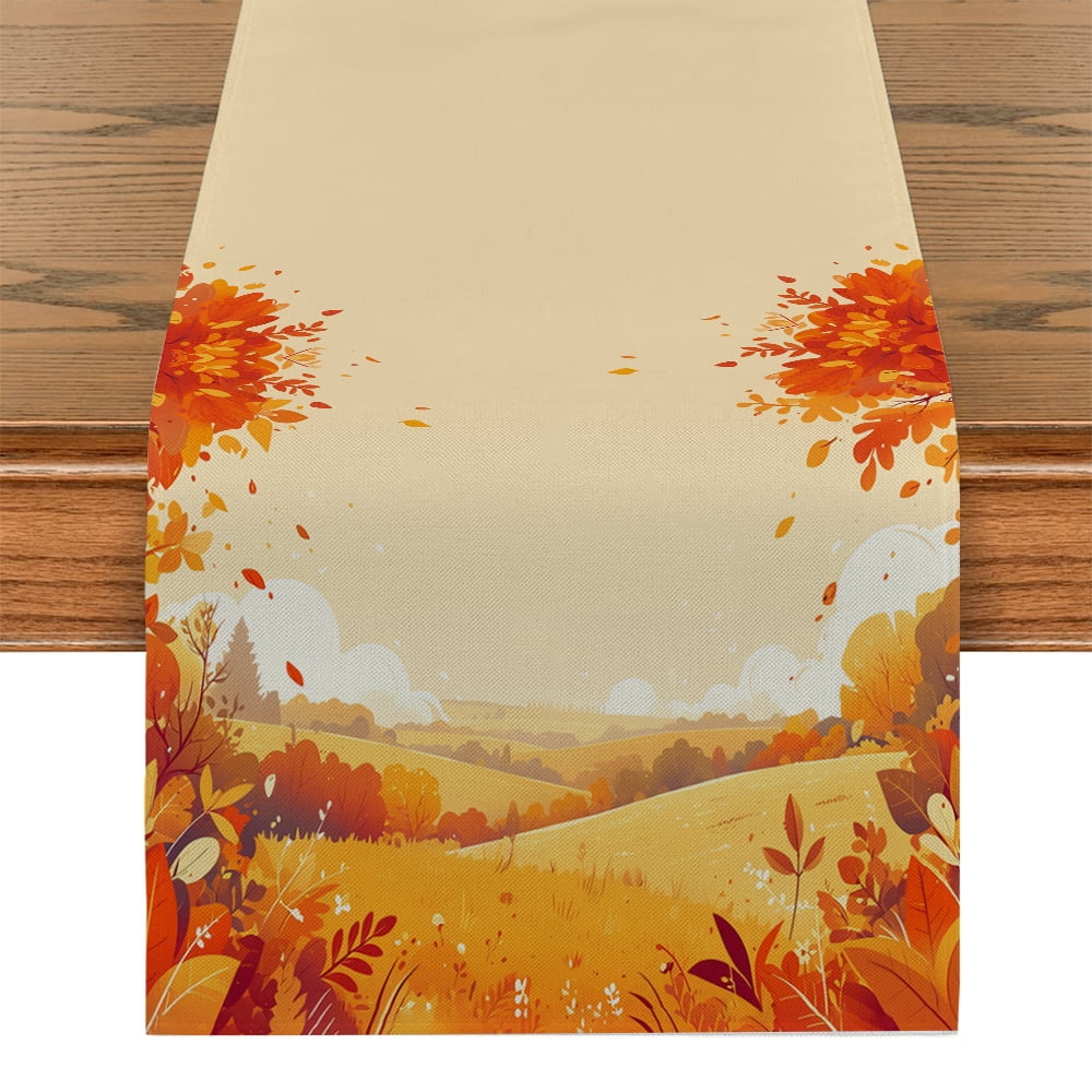 Autumn Elegant Table Runners for Dining Table Maple Leaves ration ...
