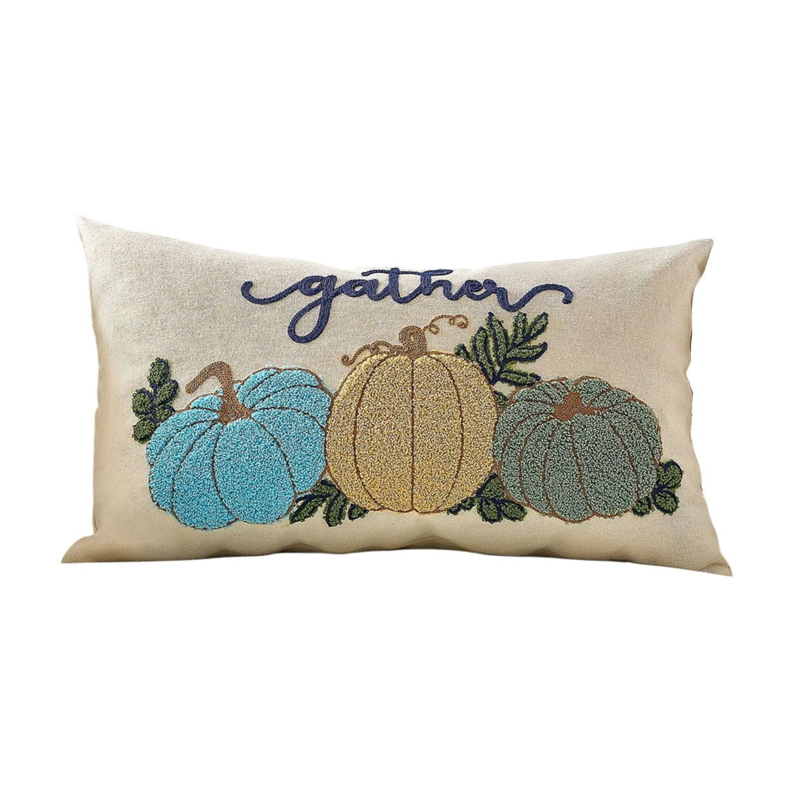 A Autumn Embroidery Pumpkin Loop Velvet Pillow Cover 11.81X19.69 Inch ...