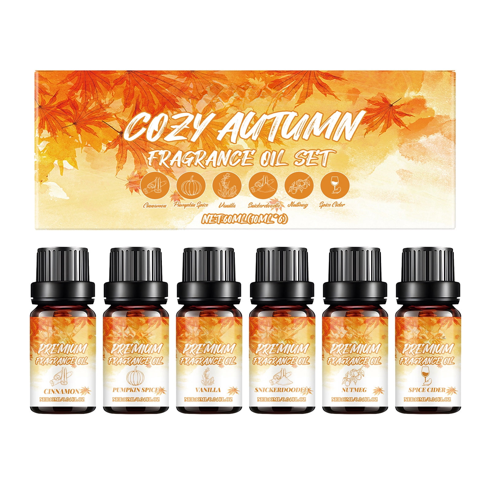 Autumn Essential Oil Set, Fragrance Oil Set for Diffuser, Soap & Candle Making, Humidifiers ...