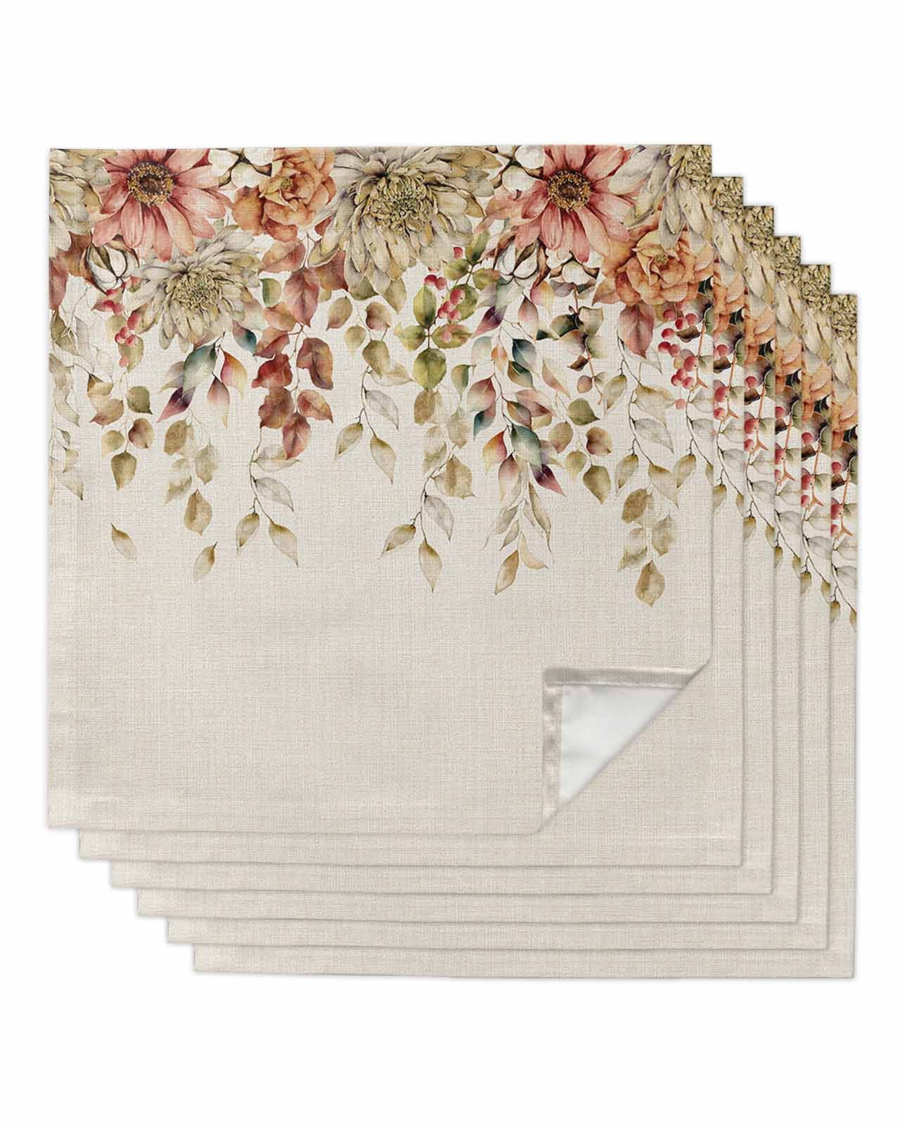 Autumn Eucalyptus Cloth Napkins Set of 6 Reusable Dinner Napkins ...