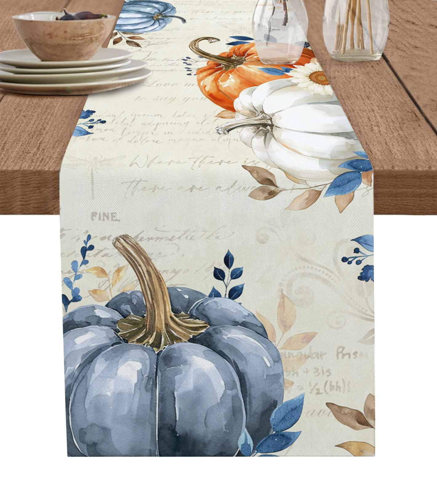 Autumn Eucalyptus Leaf Sage Green Leaf Plant Table Runner ration Home r ...