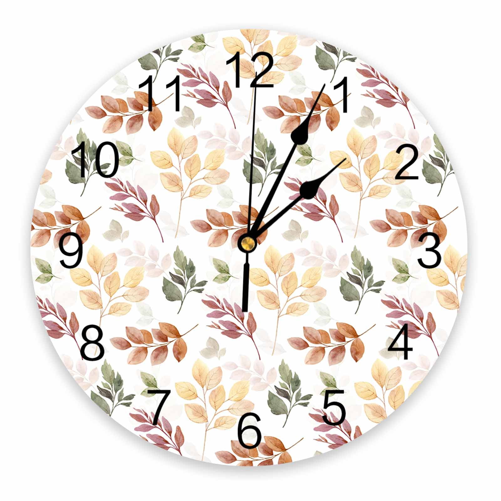 Autumn Eucalyptus Leaves Plant PVC Wall Clock Bedroom ration Wall Clock ...