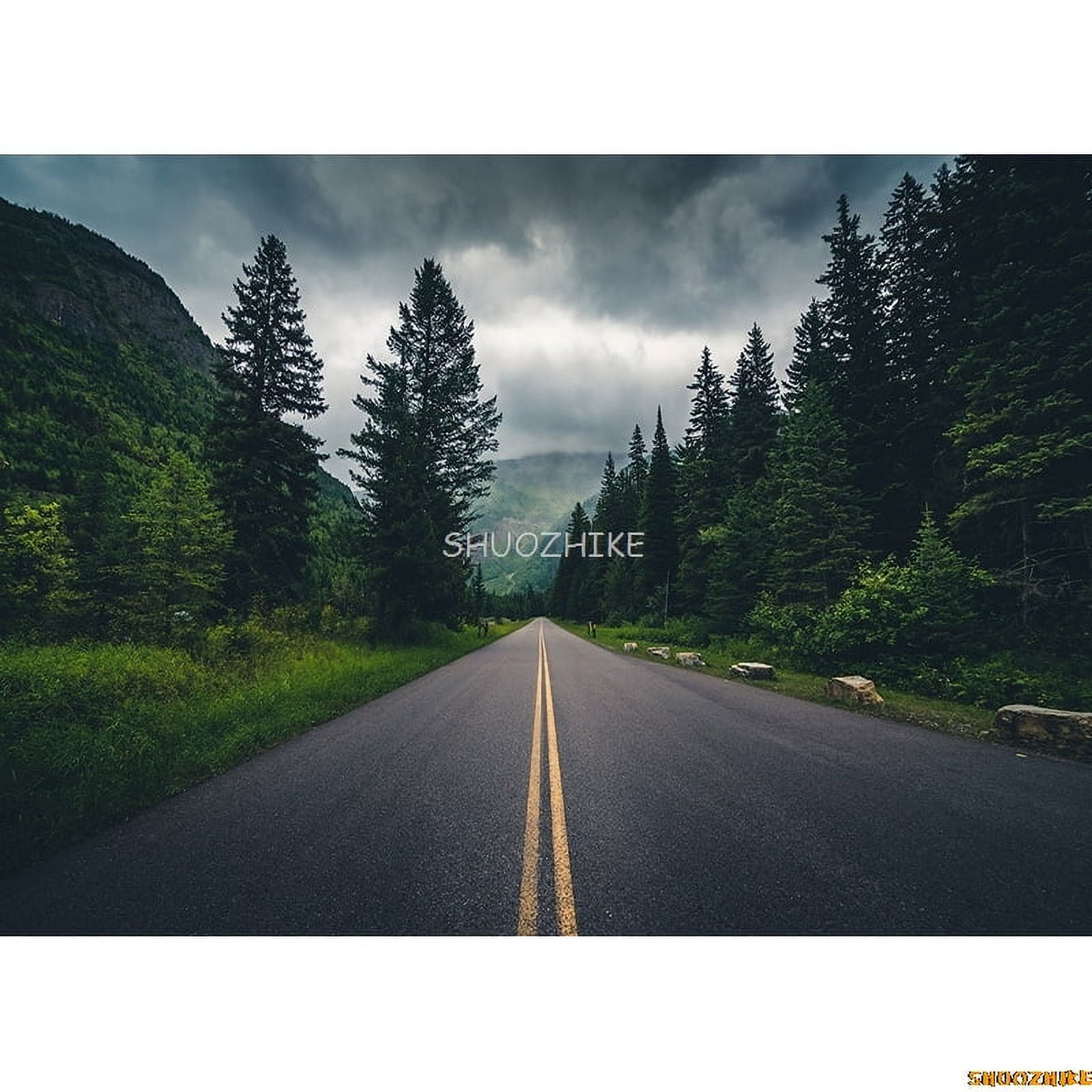 Autumn European Street Scery Photography Backdrops Props Blue Sky White ...