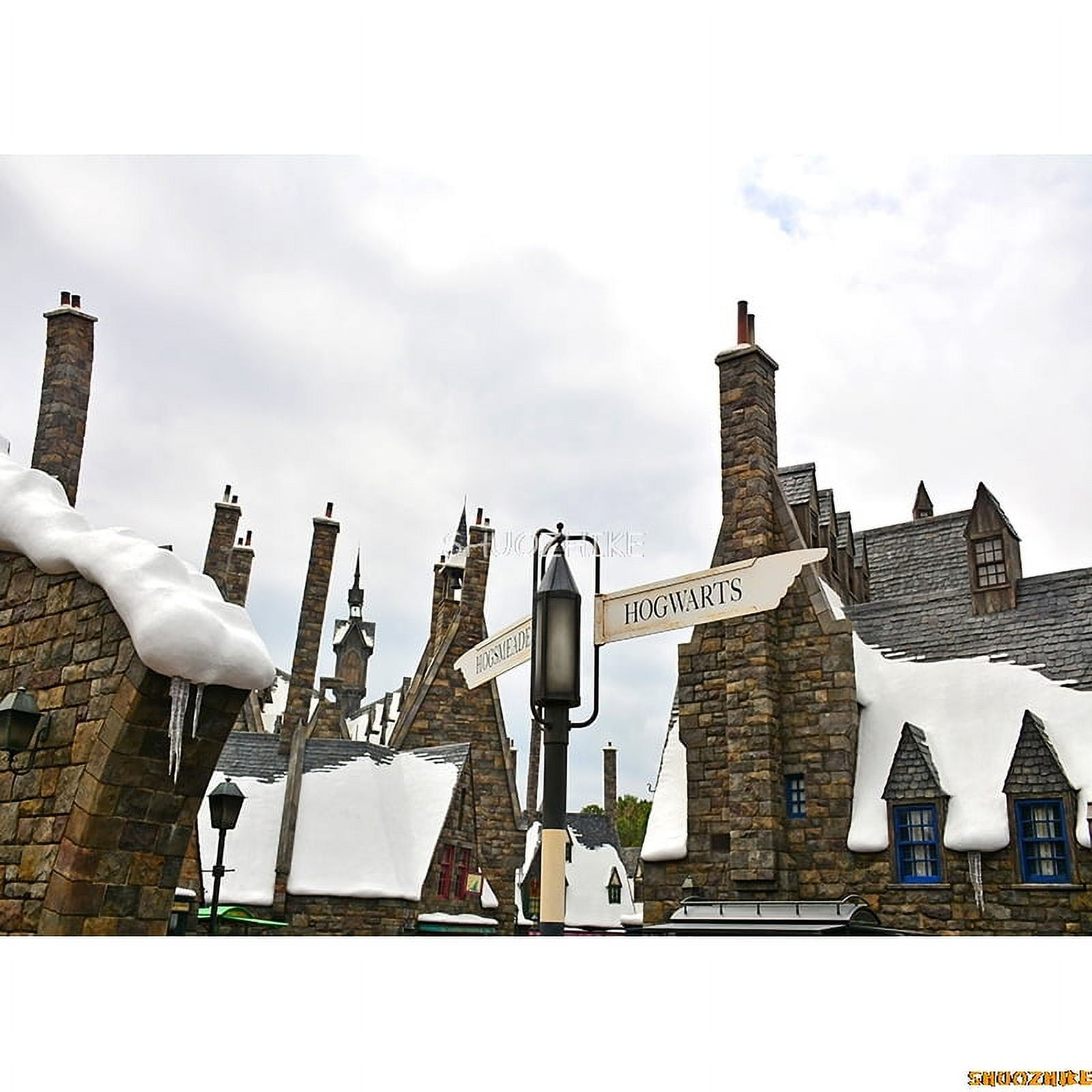 Autumn European Street Scery Photography Backdrops Props Blue Sky White ...