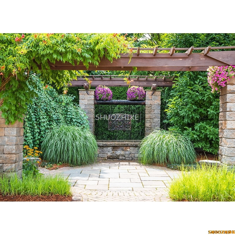 Autumn European Street Scery Photography Backdrops Props Blue Sky White ...