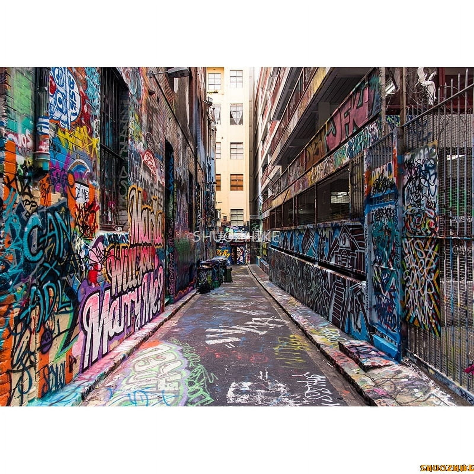 Autumn European Street Scery Photography Backdrops Props Blue Sky White ...