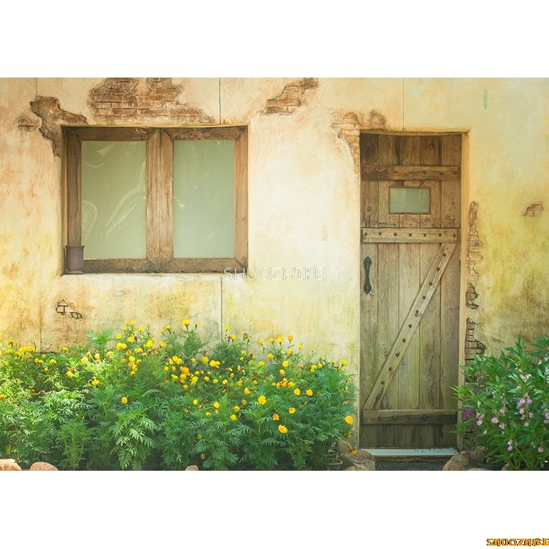 Autumn European Street Scery Photography Backdrops Props Blue Sky White Cloud Nature lawn Forest ...