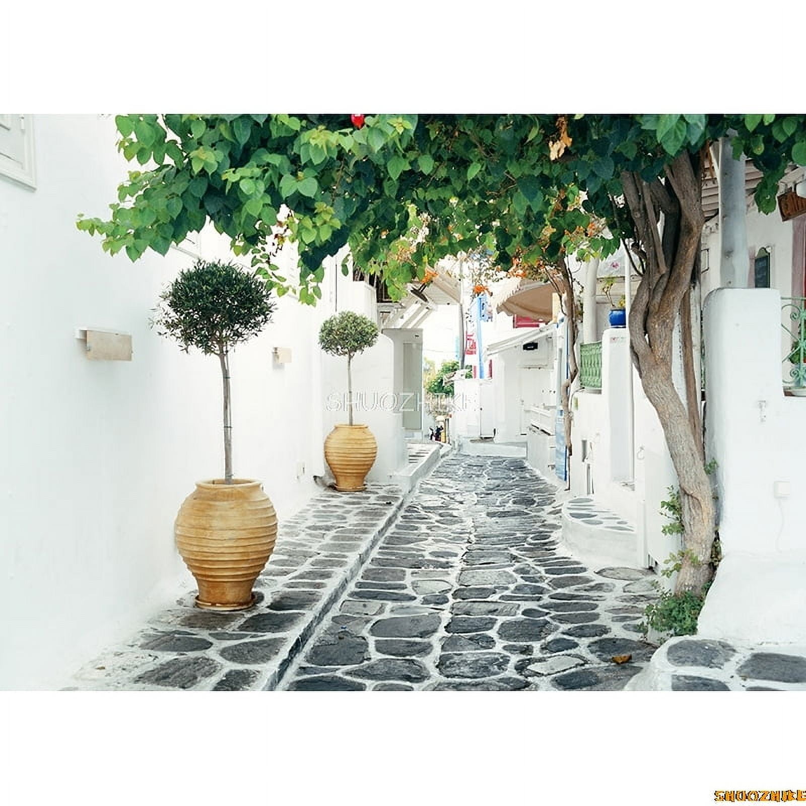 Autumn European Street Scery Photography Backdrops Props Blue Sky White ...