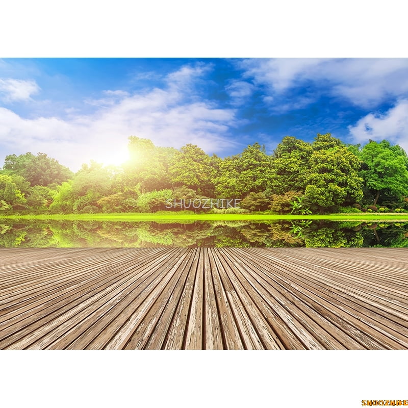 Autumn European Street Scery Photography Backdrops Props Blue Sky White ...