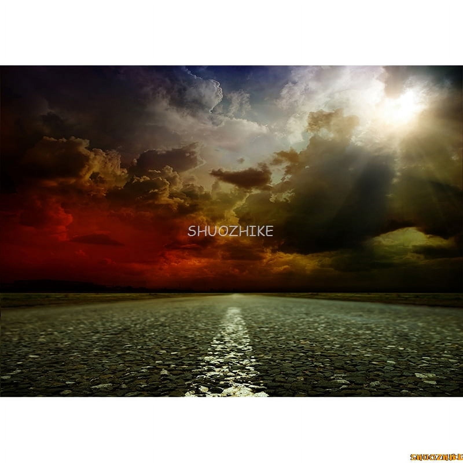 Autumn European Street Scery Photography Backdrops Props Blue Sky White Cloud Nature lawn Forest ...