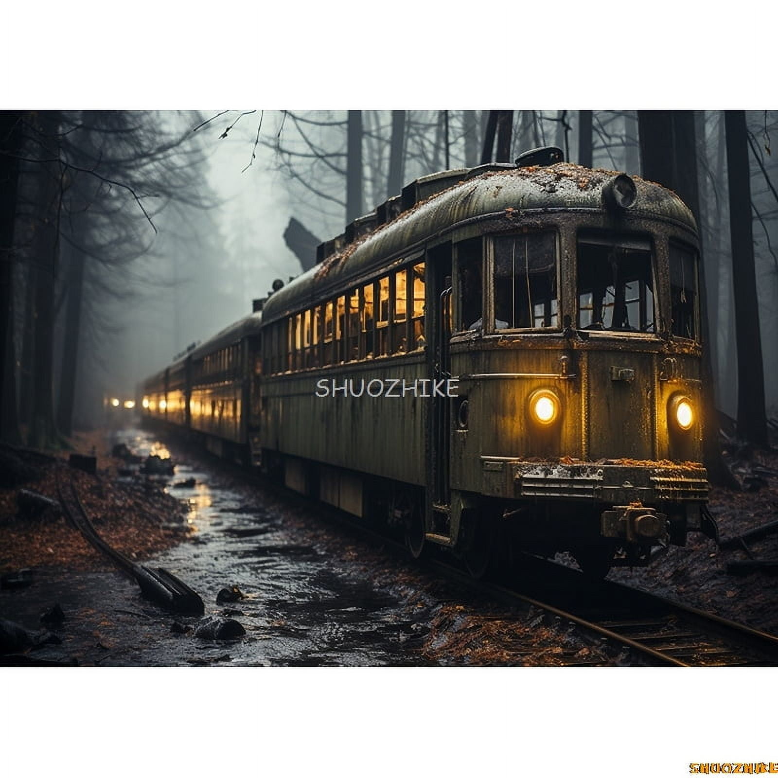 Autumn European Street Scery Photography Backdrops Props Blue Sky White ...