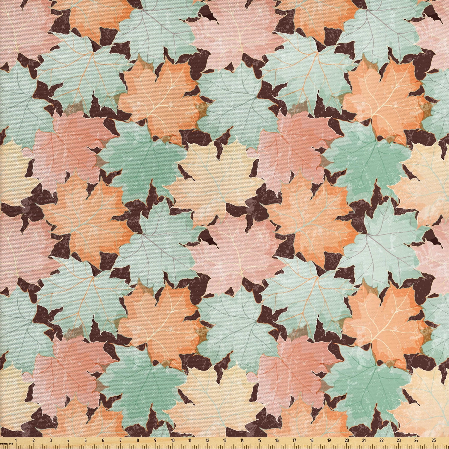 Ambesonne Autumn Fabric by the Yard Upholstery, Seasonal Leaf ...
