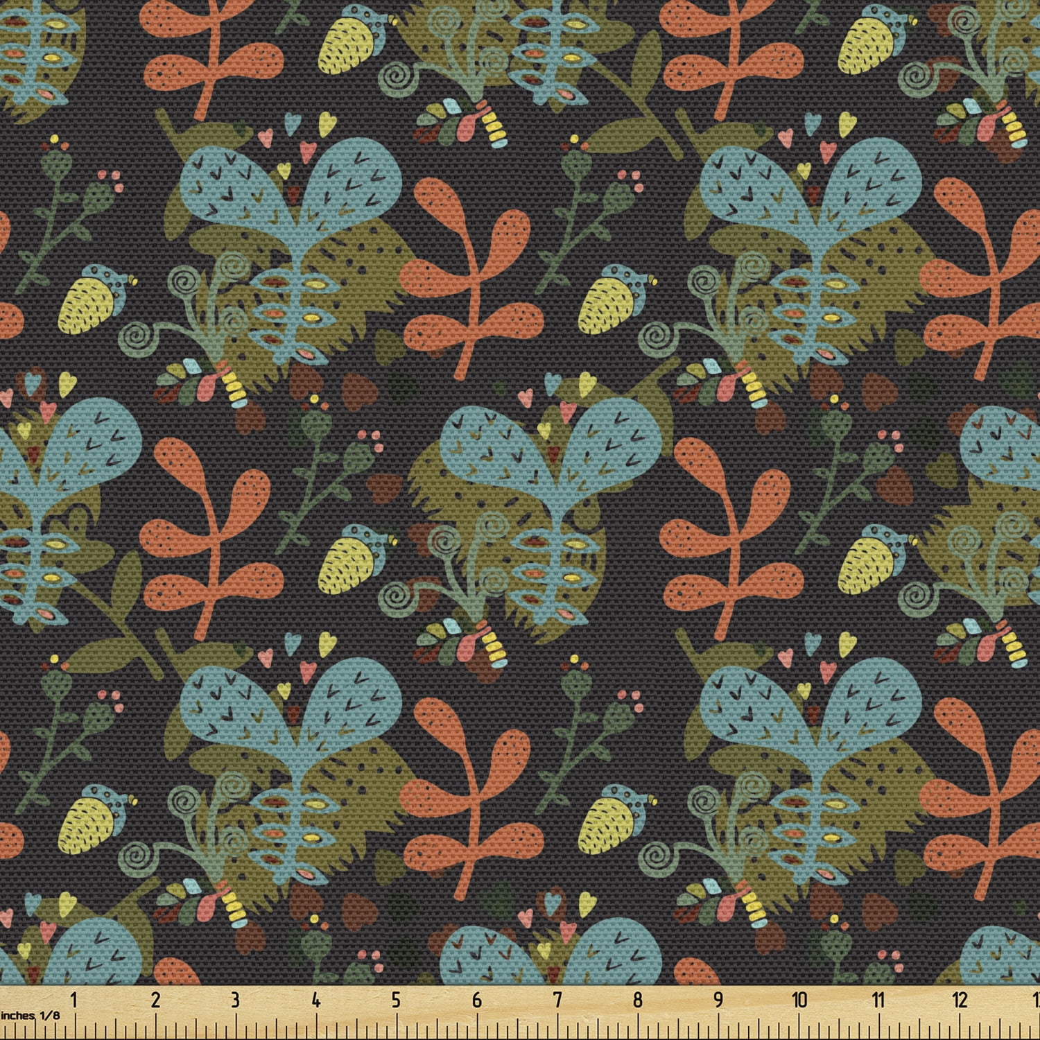 Ambesonne Autumn Fabric by the Yard Upholstery, Scandinavian Style ...