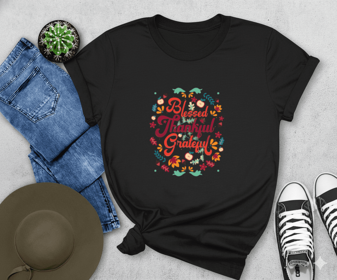 Autumn Faith Blessed Thankful Grateful Thanksgiving Quote Typography ...