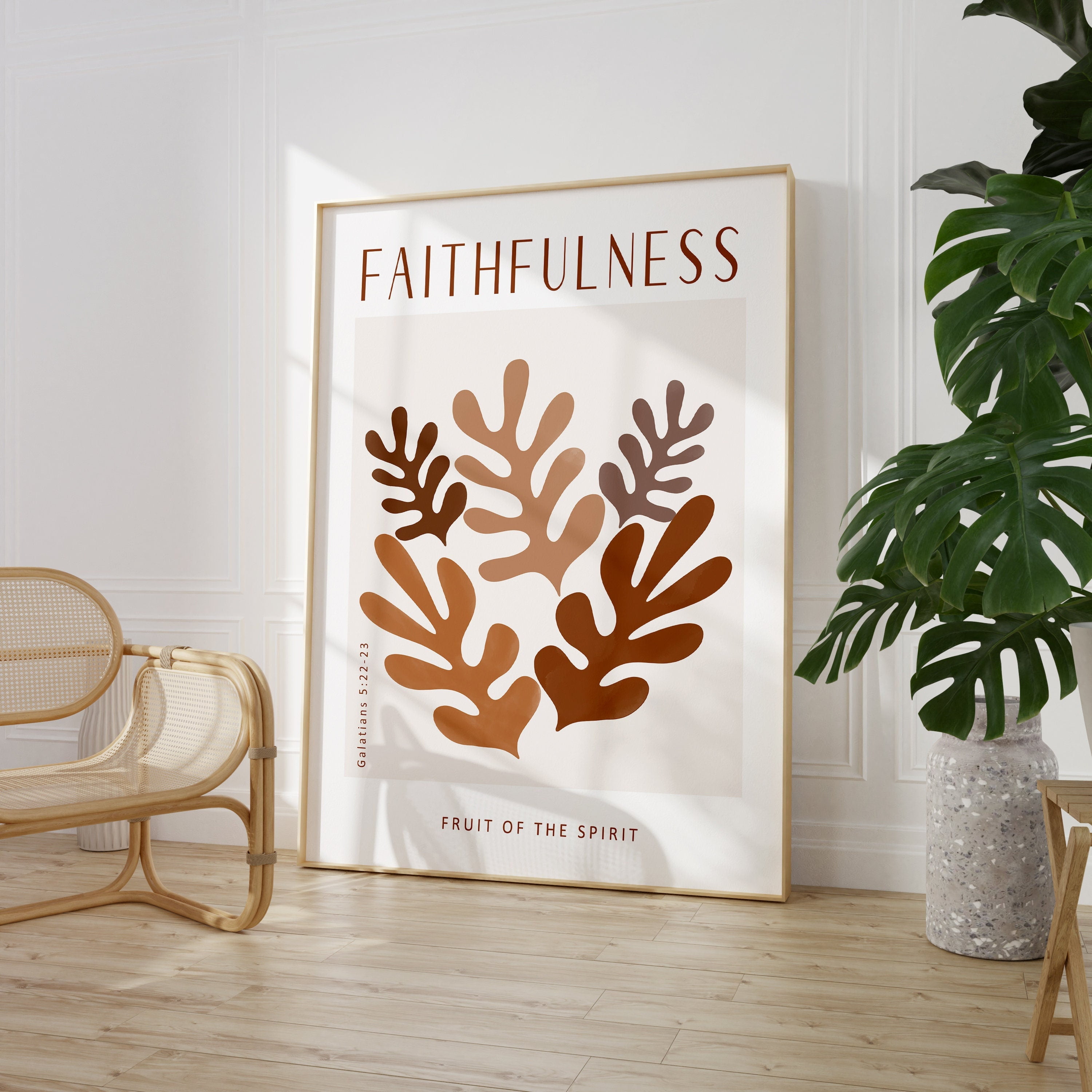 Autumn Faithfulness Christian Poster, Minimal | Printed & Shipped ...