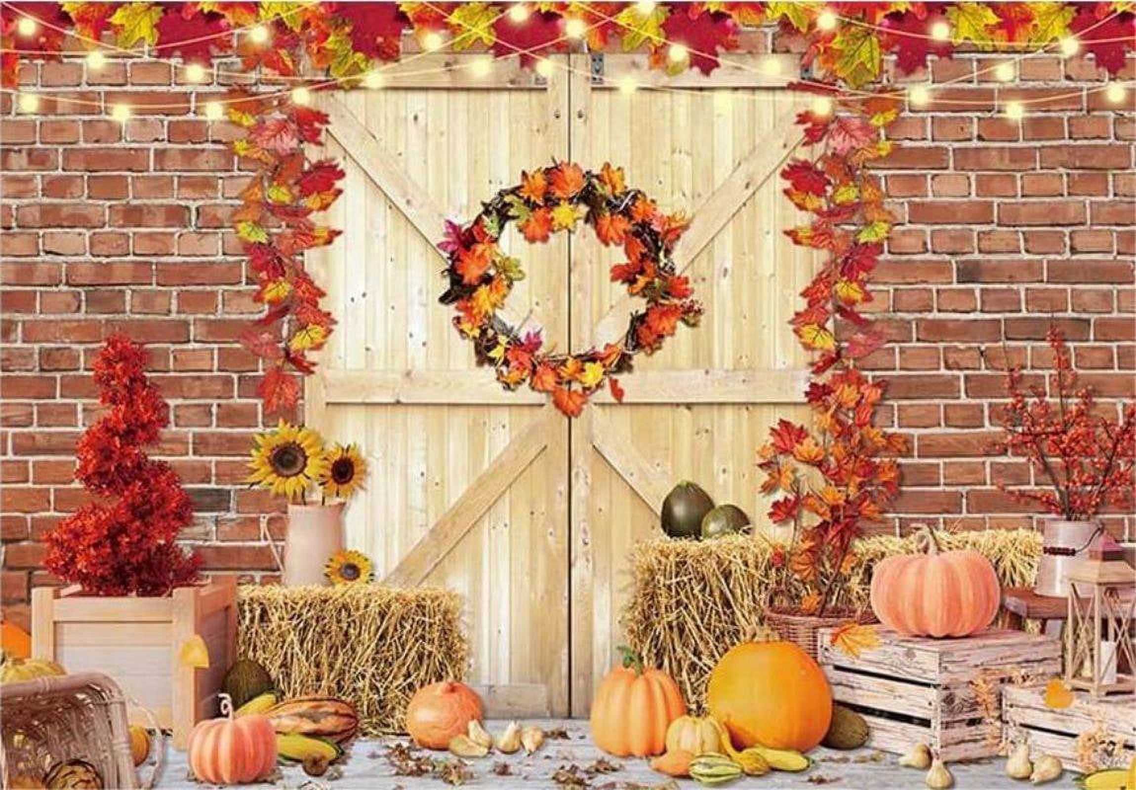 Autumn Fall Backdrop Pumpkin Thanksgiving Day Party ration Harvest ...