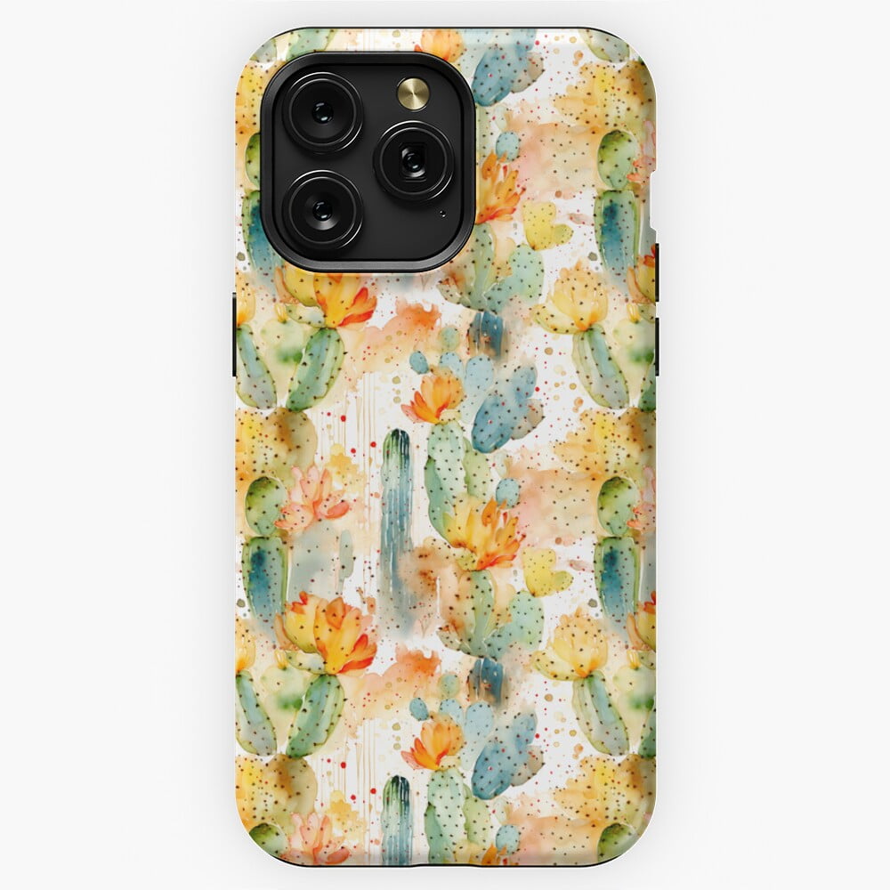 Autumn Fall Cactus Pattern Minimal iPhone Case 17 16 15 14 13 12 11 Pro ...