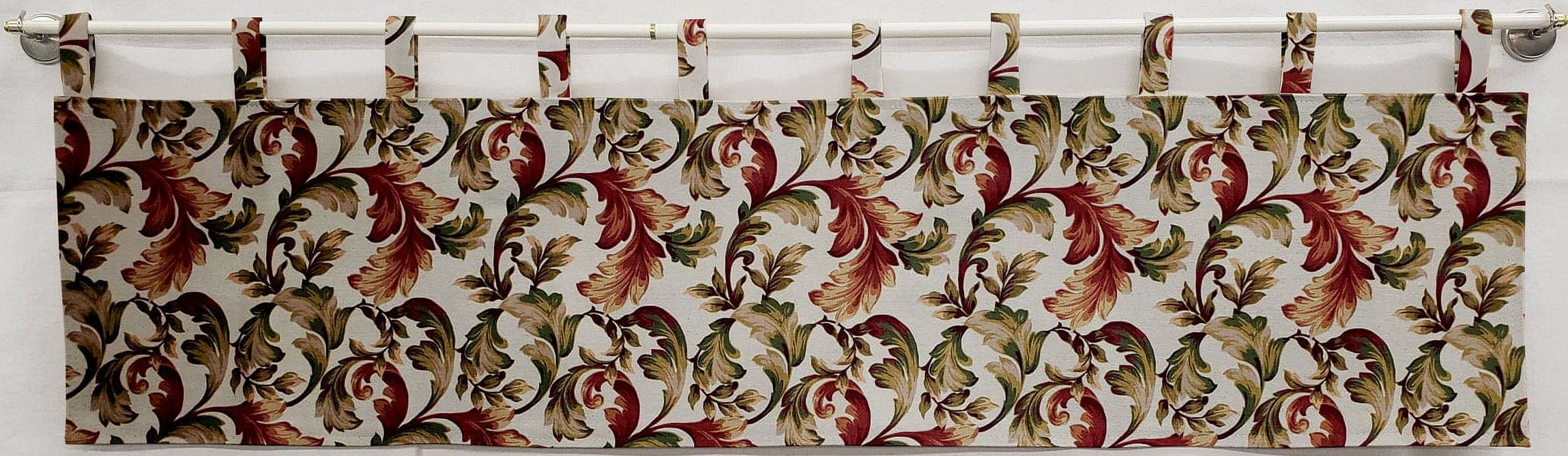 Autumn Fall Floral Leaves Tab Top Valances (Unlined) (12 Inch One ...