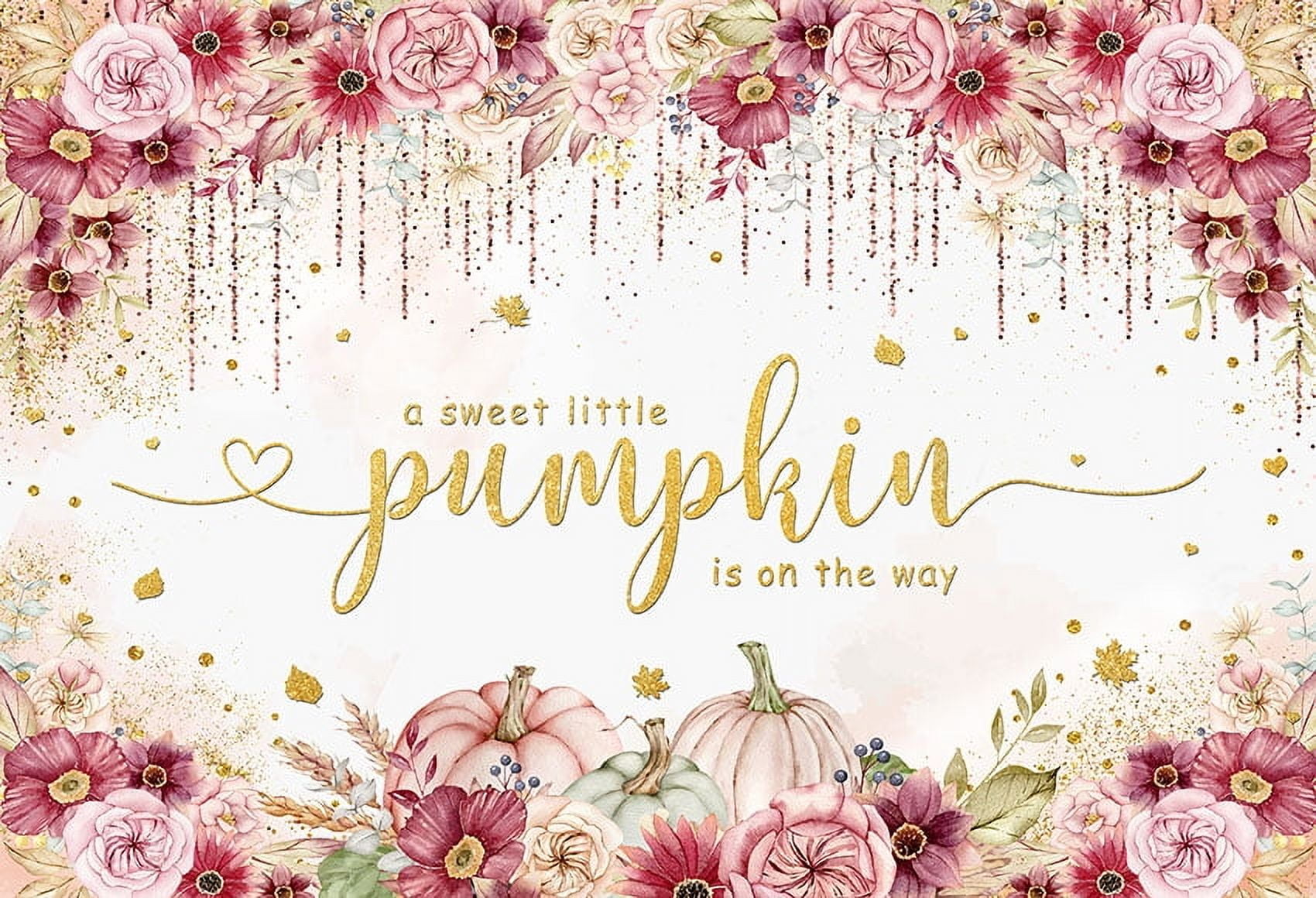 Autumn Fall Floral Our Little Pumpkin is Turning One Baby Shower Bday r ...