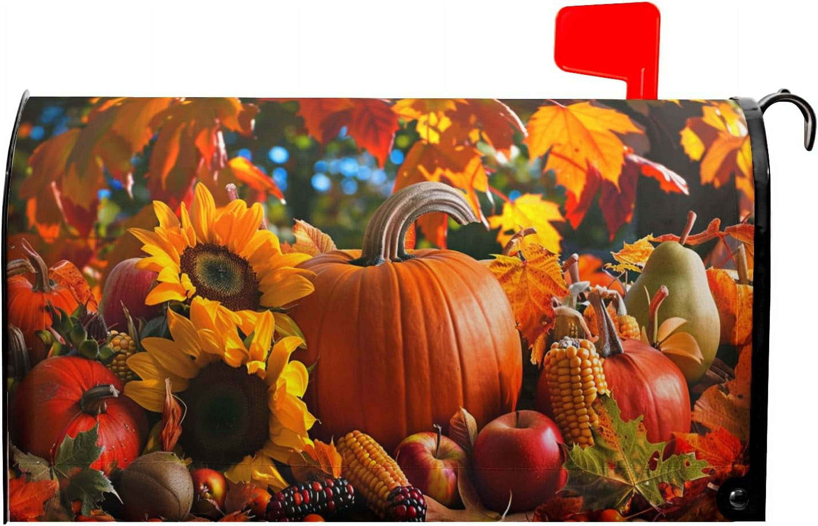 Autumn Fall Harvest Mailbox Covers Magnetic Standard Size 25.5"" X 21 ...