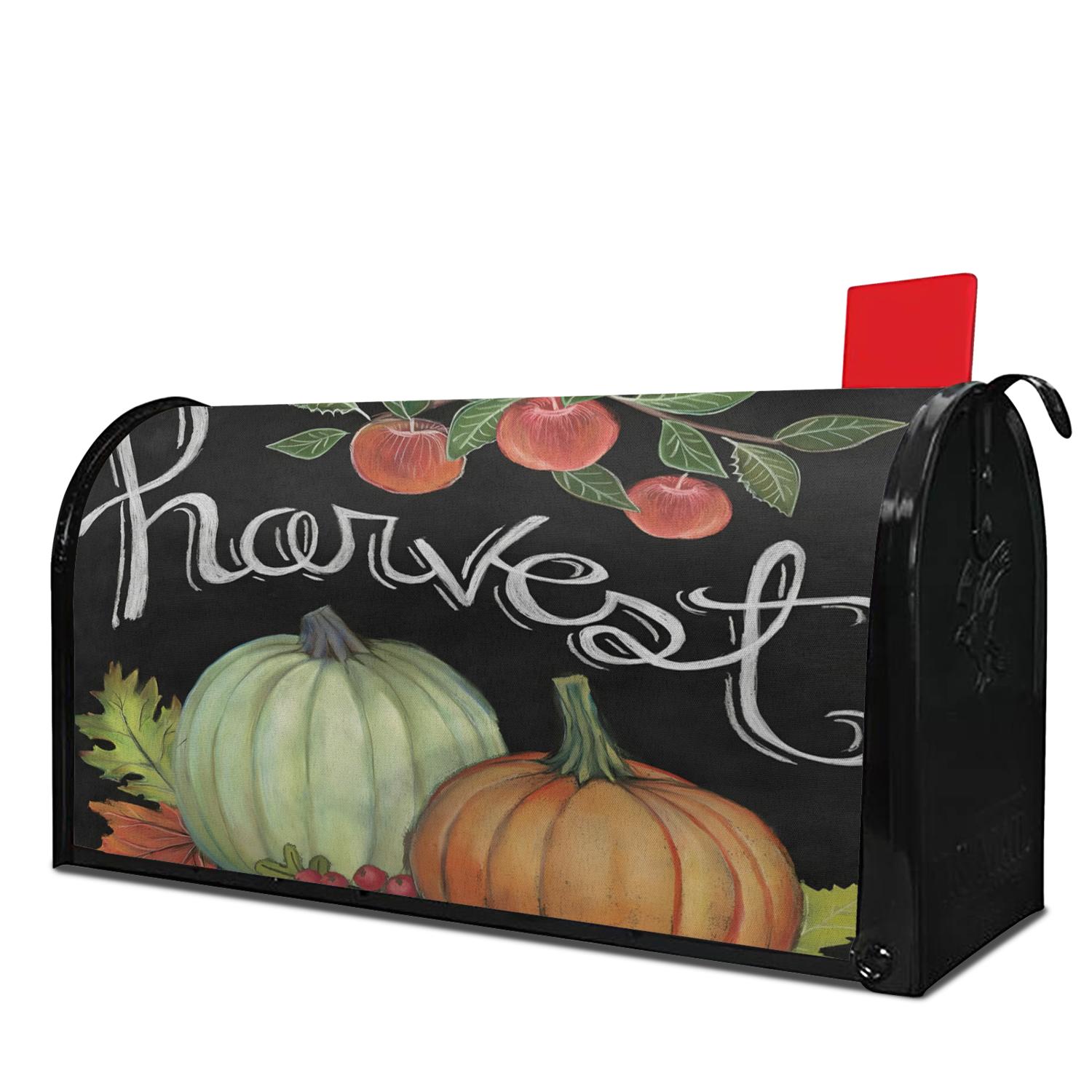 Autumn Fall Harvest Pumpkin Red Magnetic Mailbox Covers Fall ...