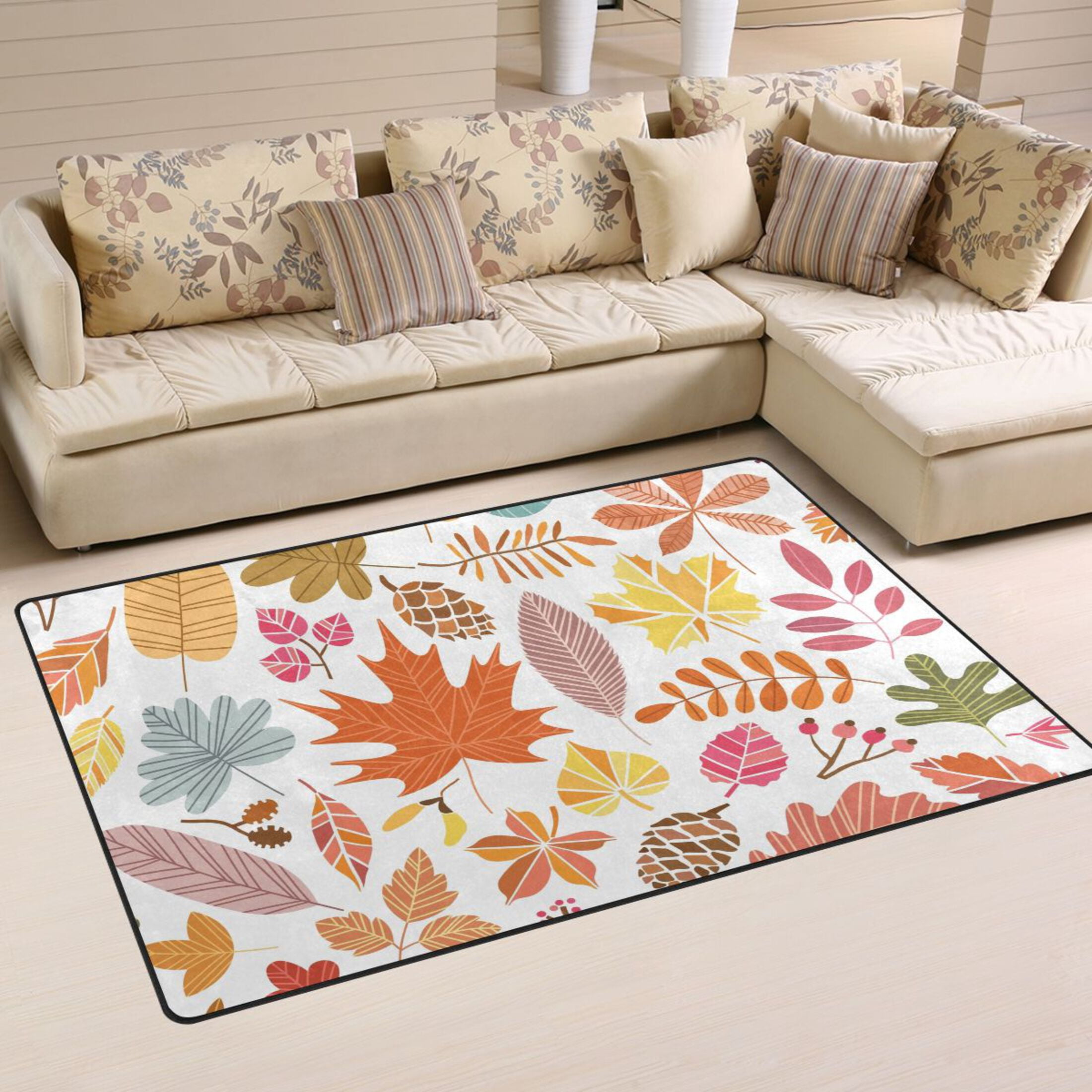 Autumn Fall Leaves Area Floor Mats Non-Slip Rugs Soft Doormat 31 x 20 ...