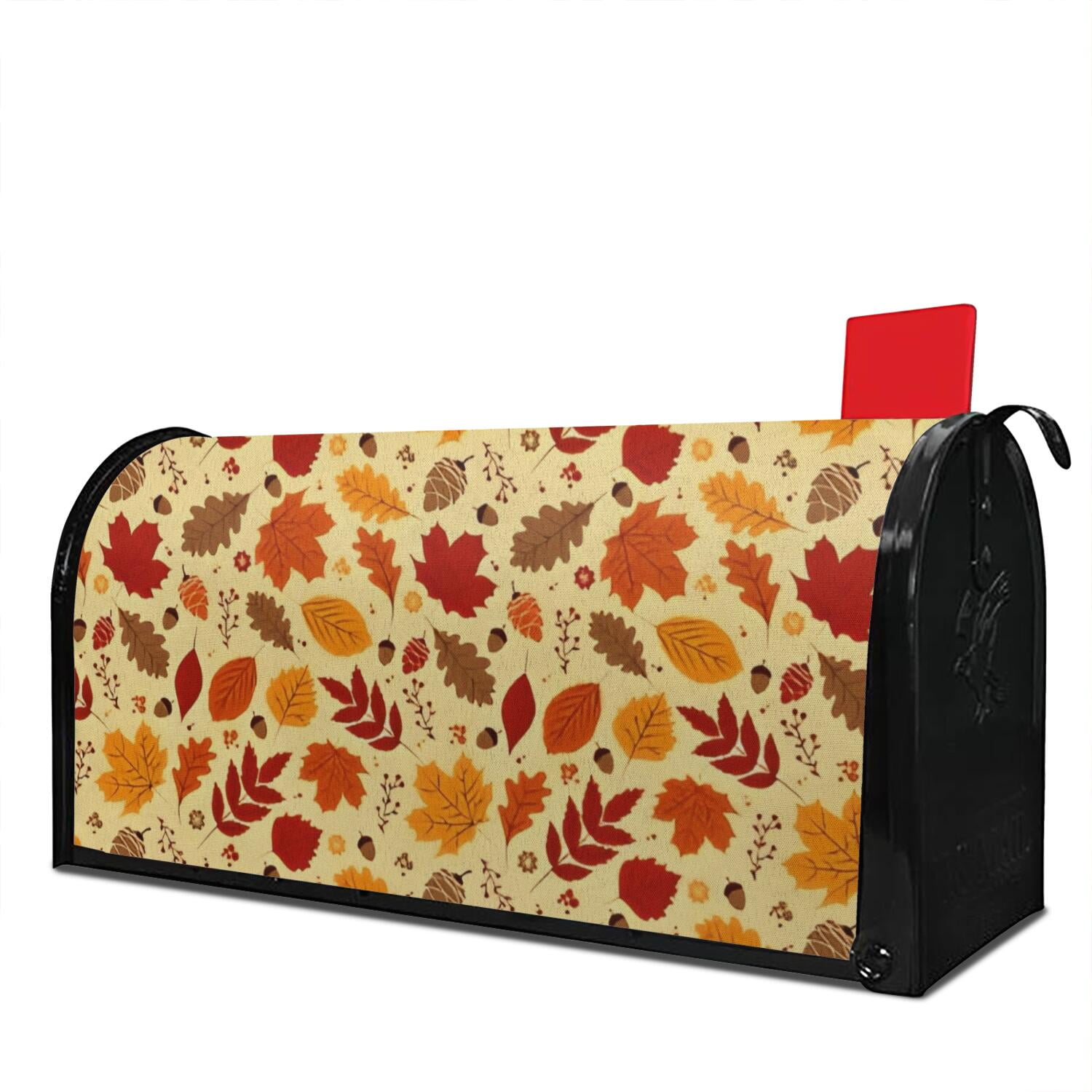Autumn Fall Leaves Pattern Magnetic Mailbox Covers,Weatherproof Mailbox ...
