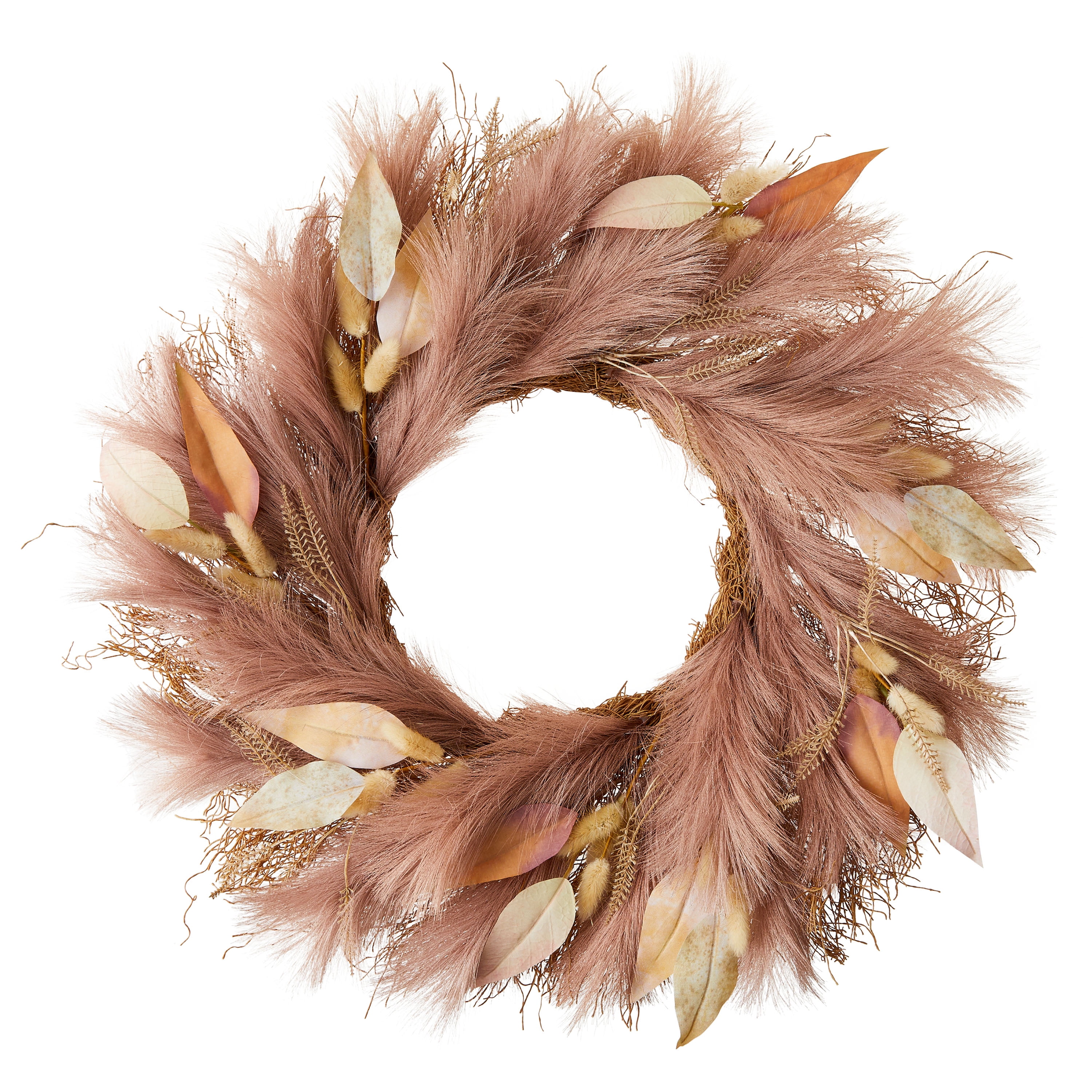 Polyester Pampas Grass Wreath, 24", Fall by Way To Celebrate - Walmart.com