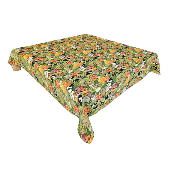 Autumn Fall Season Animal Farm Poly-Cotton Printed Decorative ...