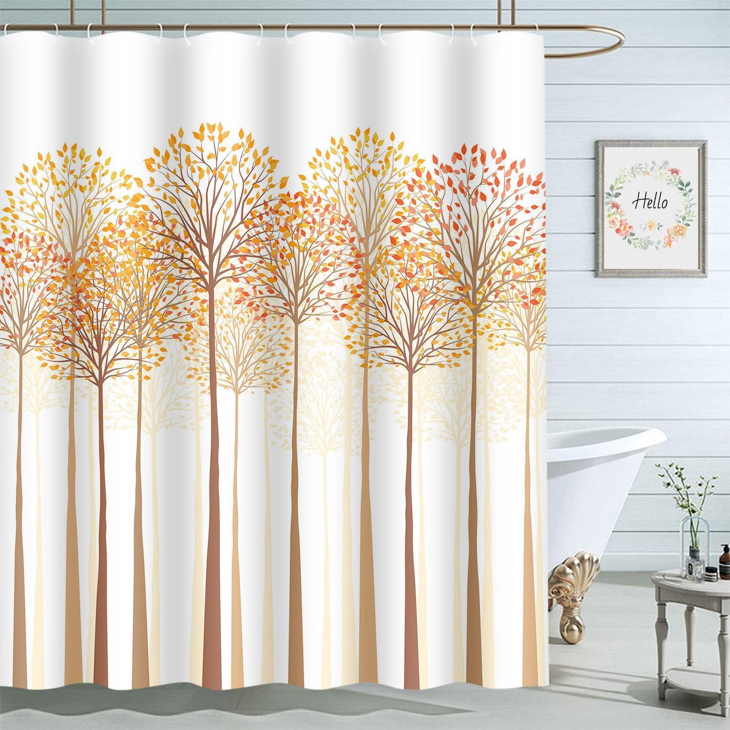 Autumn Fall Trees Shower Curtain Set 72x72 Inch Bathroom Decor ...