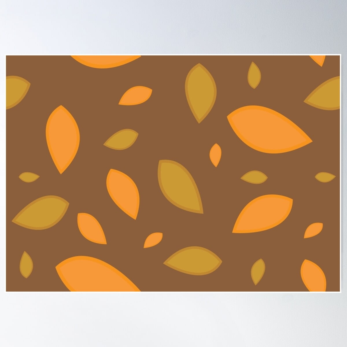 Autumn Fallen Leaves. Poster Wall Art, Modern Wall Decor For Living ...