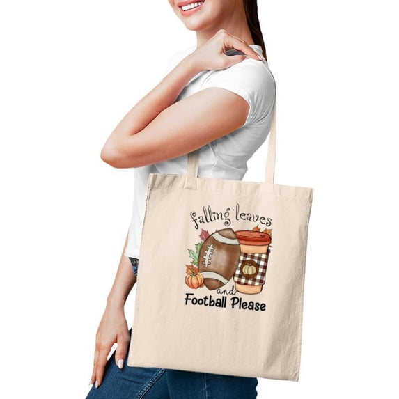 Autumn Falling Leaves And Football Please Tote Bag - Walmart.com