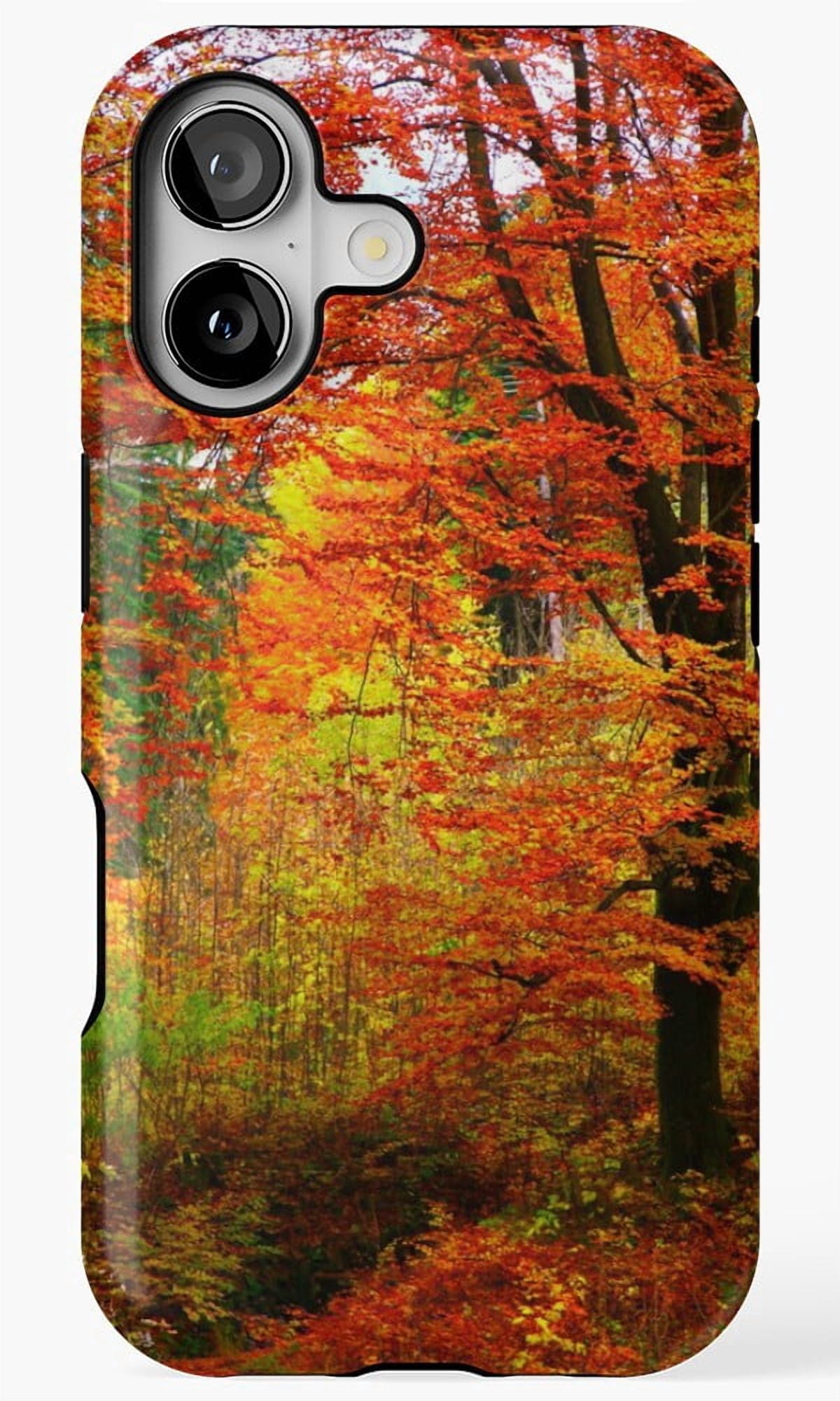 Autumn Falling Leaves Seasonal Nature Landscape Forest Art Phone Case ...
